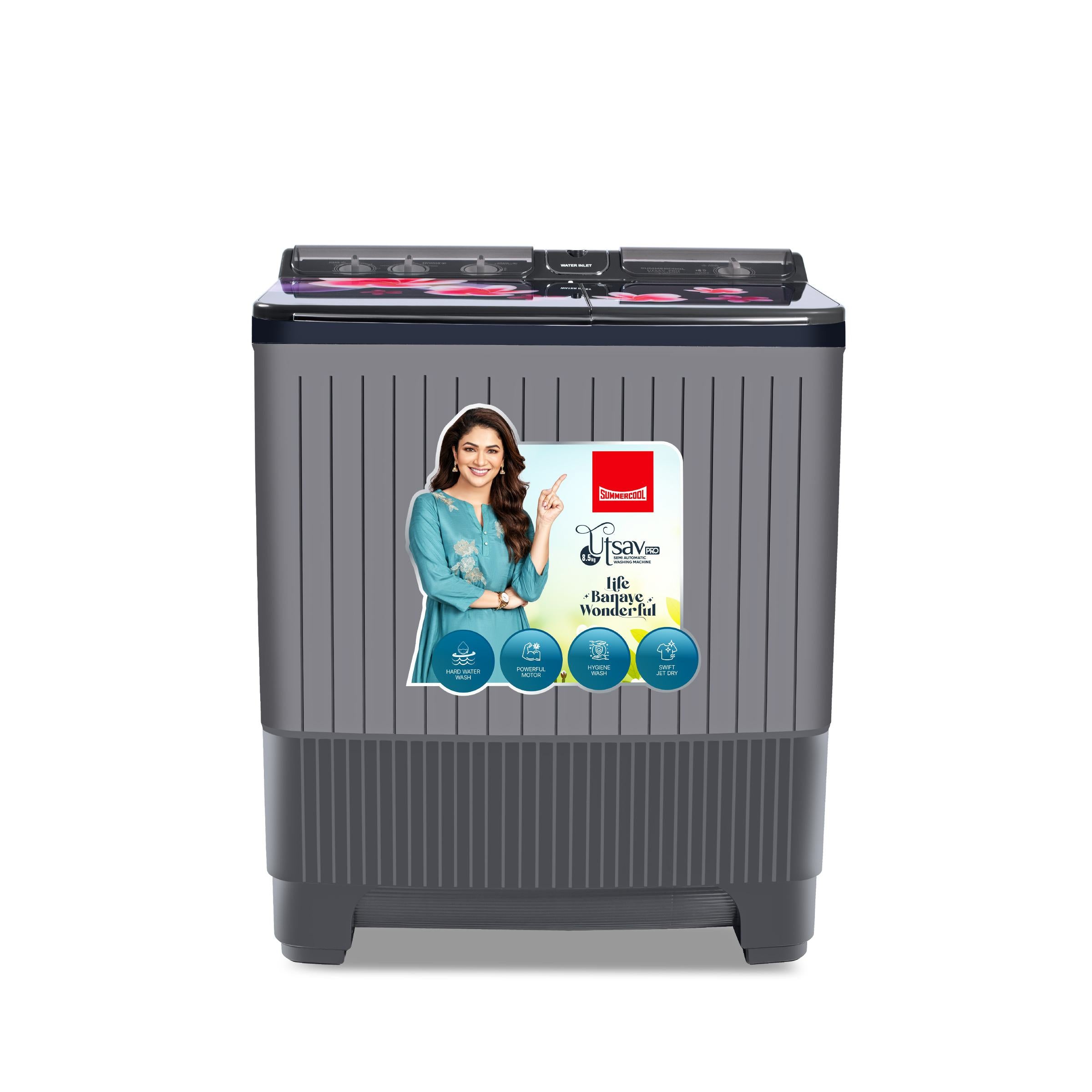 Summercool Utsav Pro 8 KG Semi Auto Washing Machine | 1400 RPM